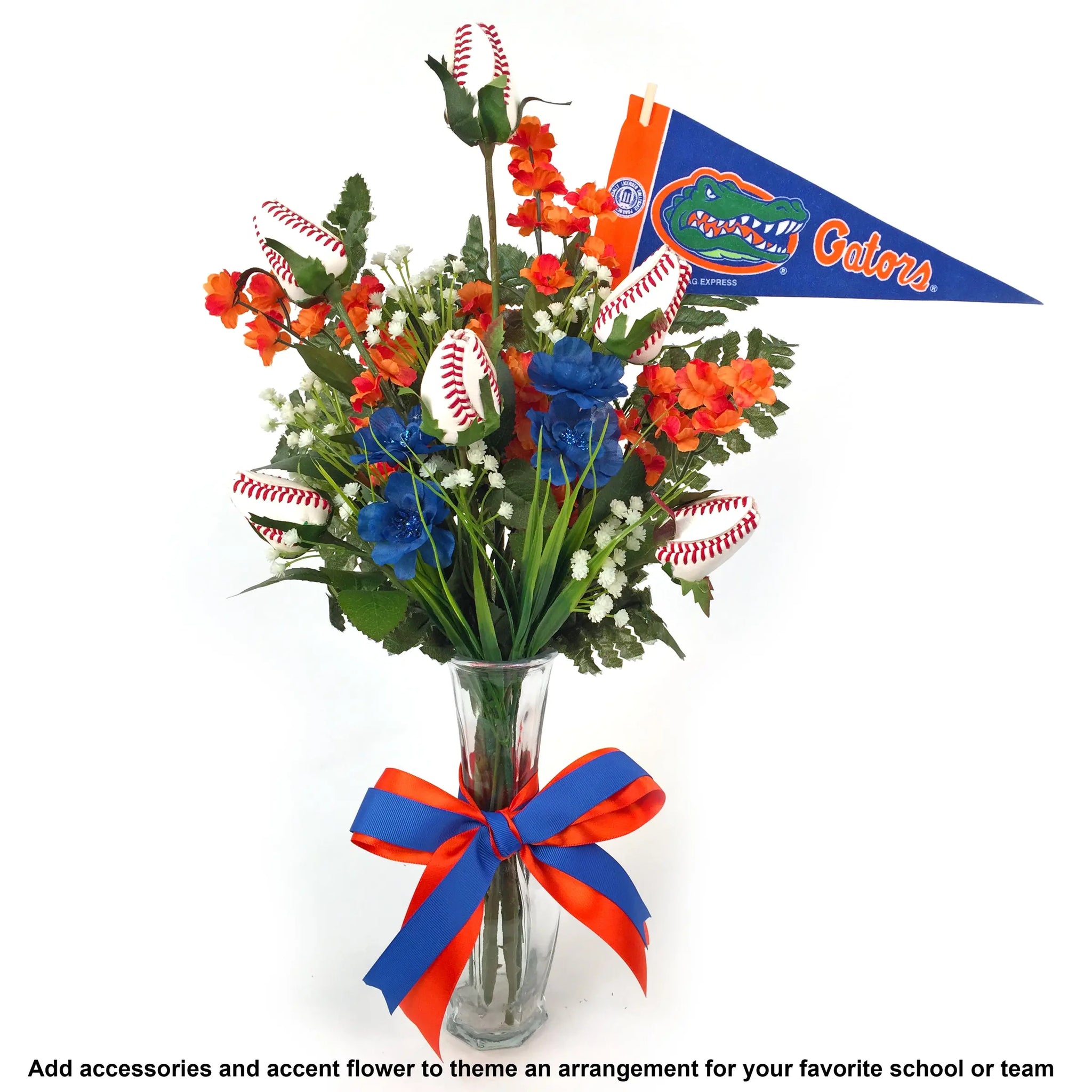 Baseball Rose Vase Arrangement - Baseball gifts for home or office ...